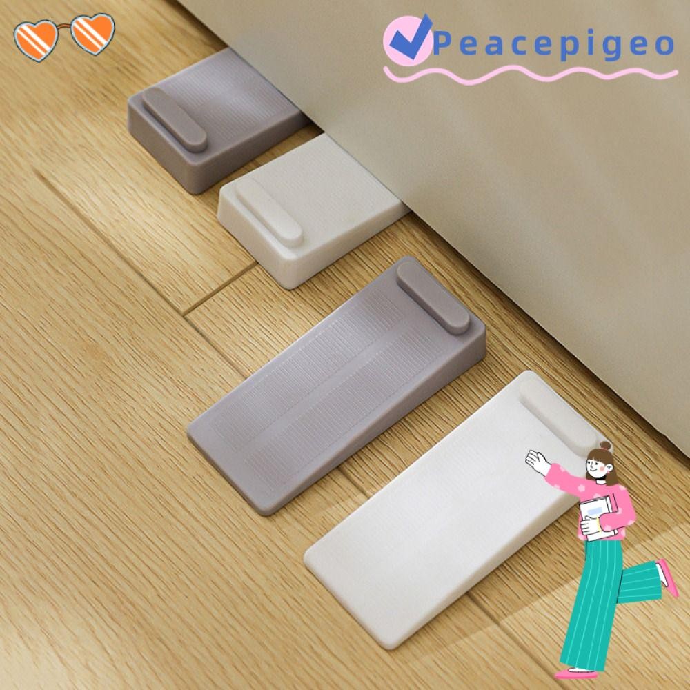 PEACEPIGEO 2 ชิ้น Mute ประตู, PVC ลื่นประตูหยุดบล็อก Wedge, Anti-collision ความปลอดภัยประตู ...
