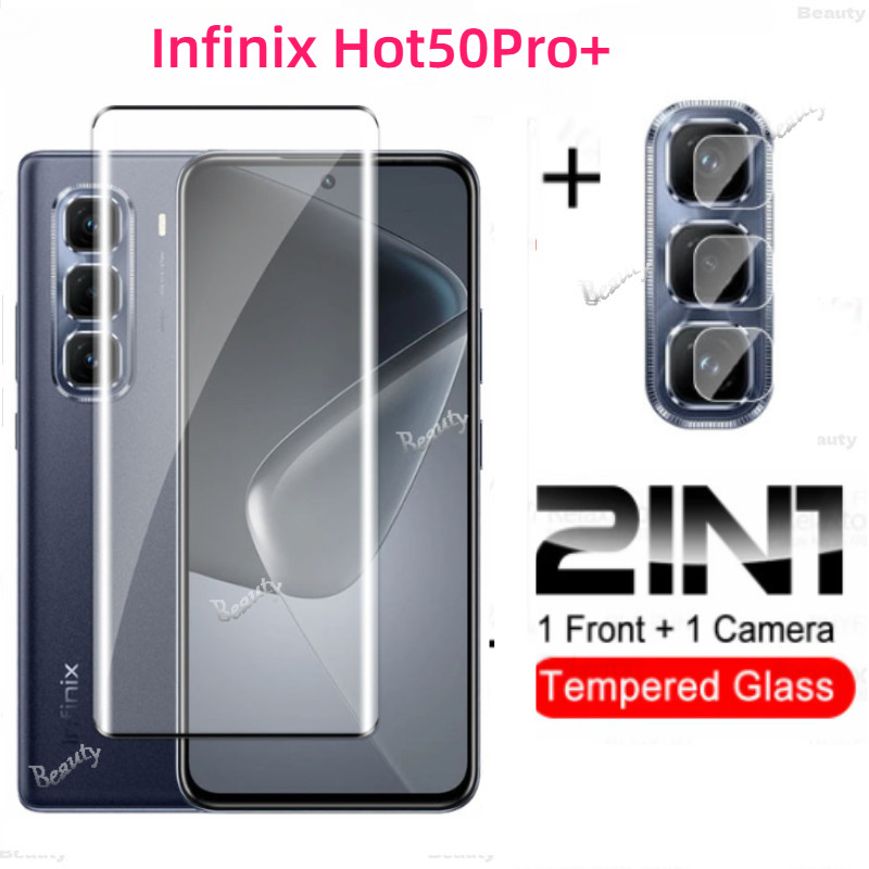 2 IN 1 สําหรับ Infinix Hot50Pro + 4G หน้าจอโค้งฟิล์มสําหรับ Infinix Hot ...