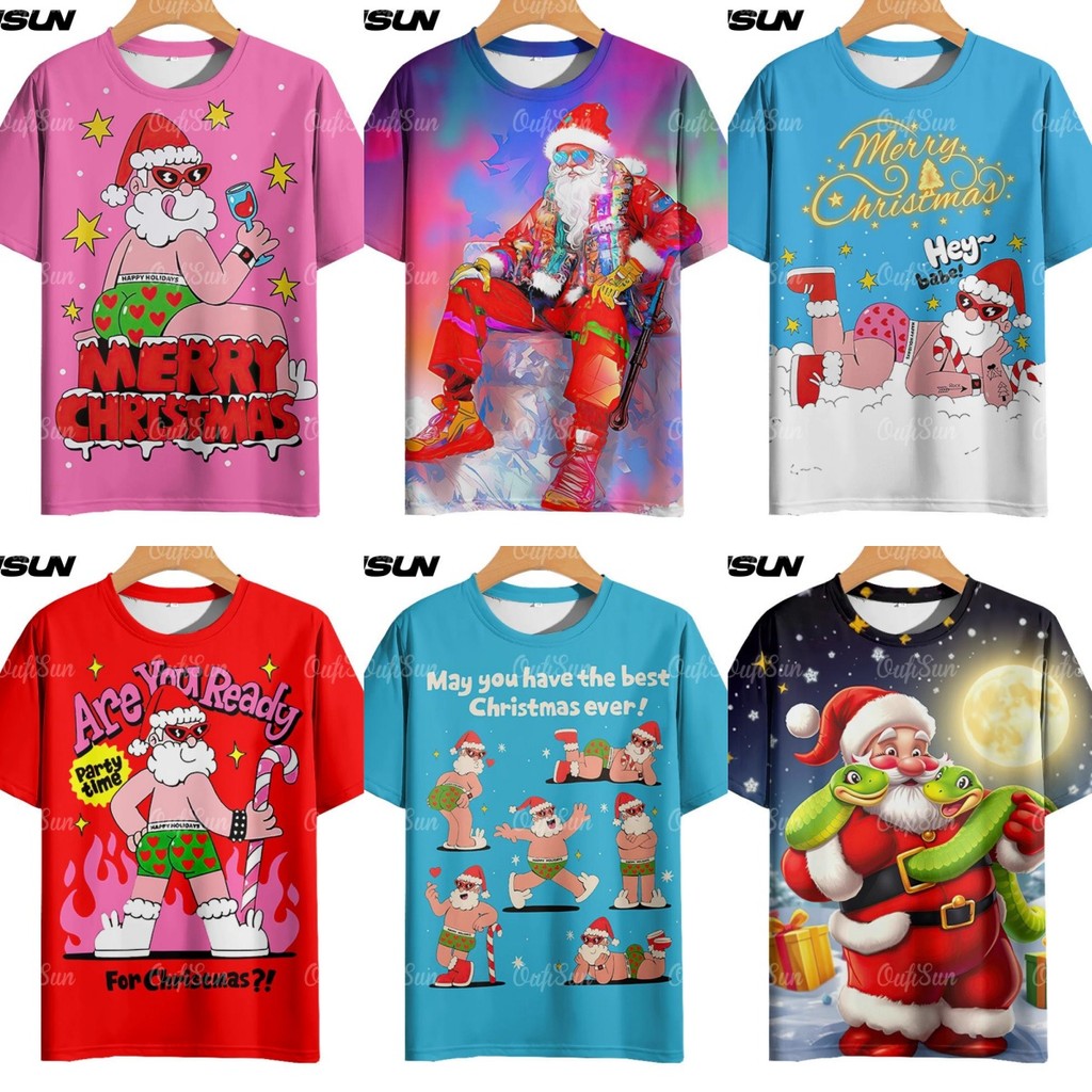 ตลก Saint Old Man พิมพ์เสื้อยืดผู้ชายใหม่คริสต์มาส T เสื้องานรื่นเริง ...