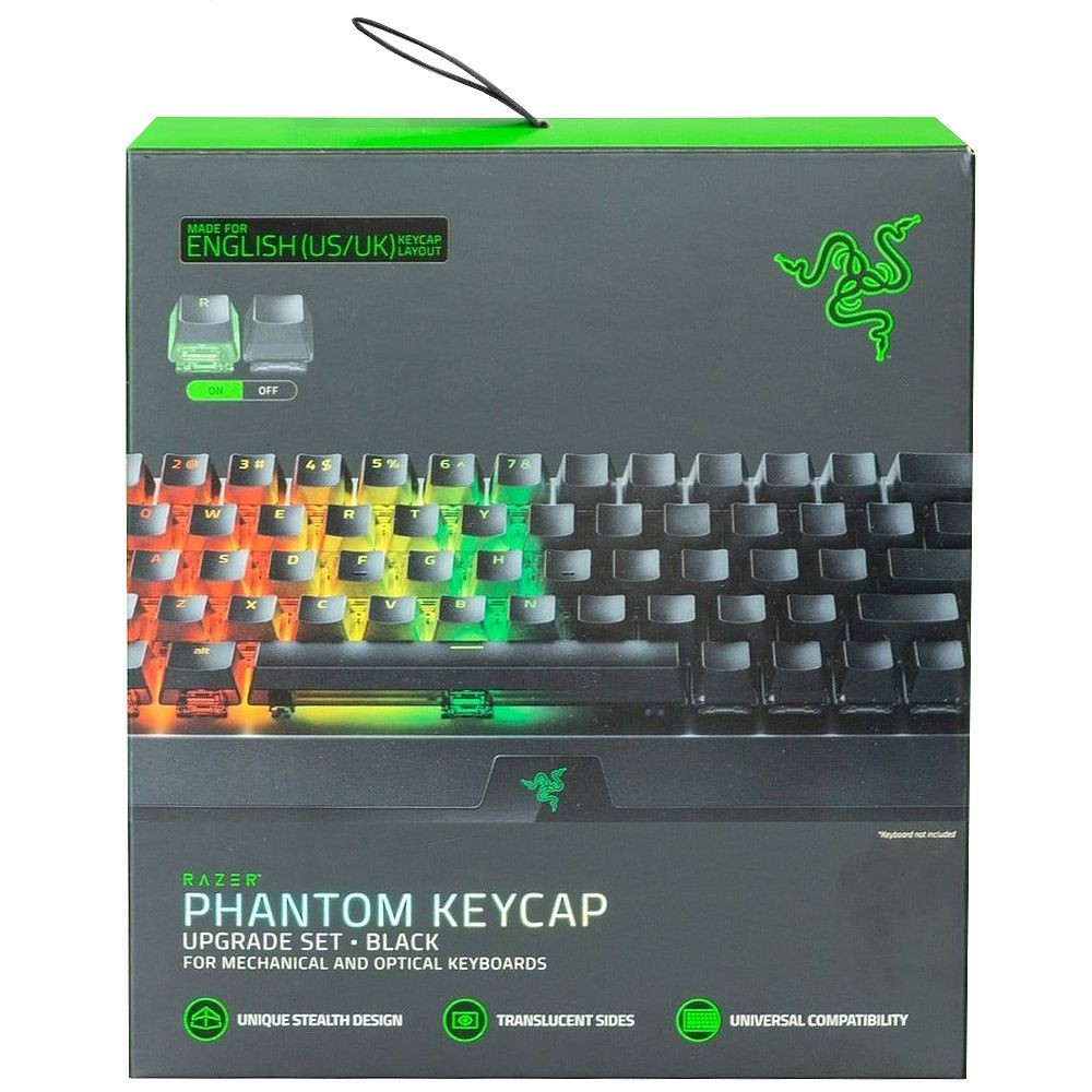 Razer Phantom Keycap Upgrade Set - 128 Keycaps - Black (US/UK Layout ...
