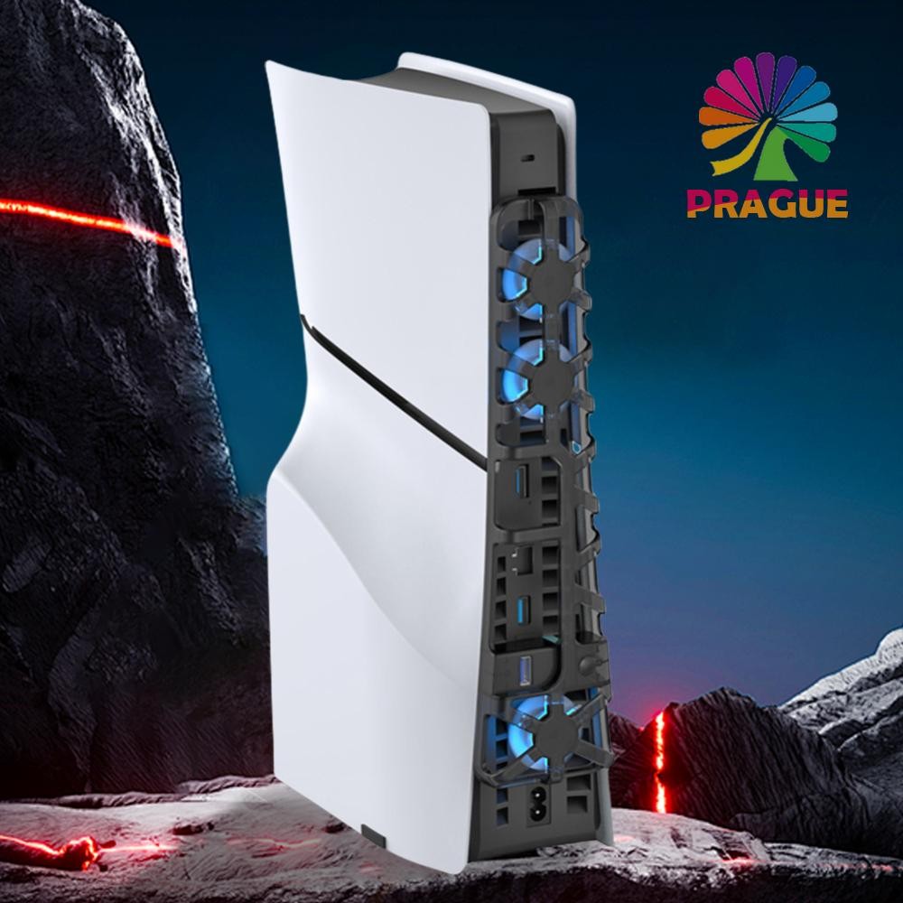 สําหรับ PS5 Slim Cooling Fan ขาตั้งแนวนอน & กล่องใส่การ์ดเกม USB Cooler ...