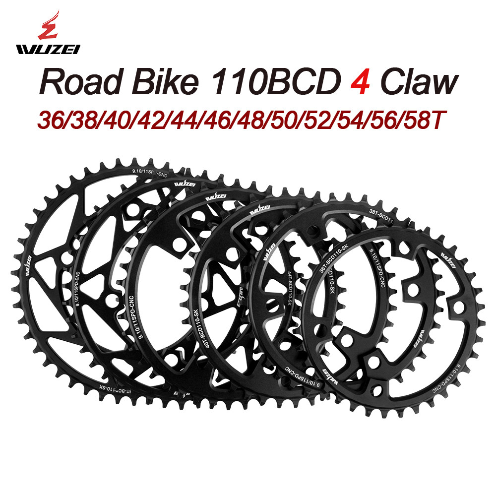 Wuzei 110BCD 36/38/40/42/46/48/50/52/54/56/58T 4 Claw แผนที่จักรยาน Chainring สําหรับ shimano ...
