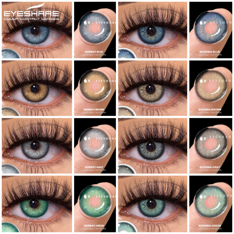 [จัดส่งจากประเทศไทย] Eyeshare 1 คู่แฟชั่นคอนแทคเลนส์สีสําหรับตาสีเทา ...