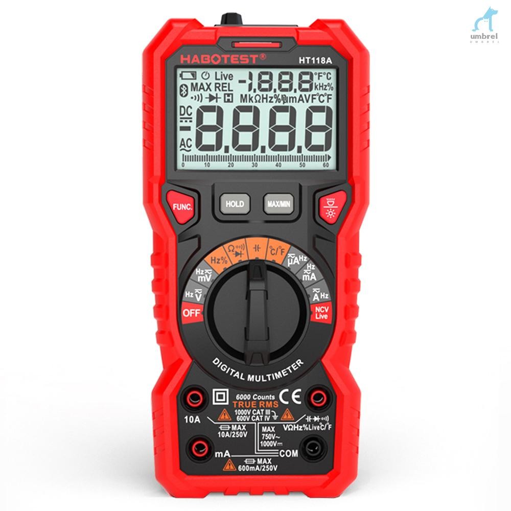 HABOTEST HT118A มัลติมิเตอร์แบบดิจิตอลช่วงอัตโนมัติ Multi-meter 6000 ...