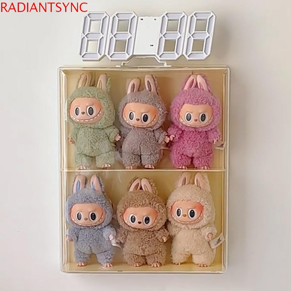 RADIANTSYNC Labubu ตุ๊กตาขาตั้งจอแสดงผล, กาวติดผนัง Labubu กล่อง, กล่องเก็บของเล่นตุ๊กตาใสกัน ...