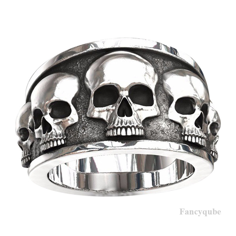 ผู้ชาย Skull Band แหวน Hip Hop Punk Gothic หมั้นเครื่องประดับครบรอบ ...