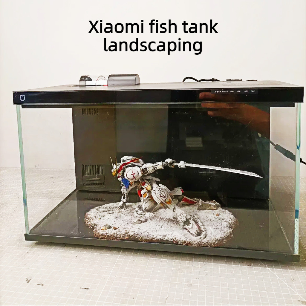 Xiaomi Fish Tank ภูมิทัศน์ MG Barbatos ของแท้กันดั้มรุ่นฉากหิมะ ...