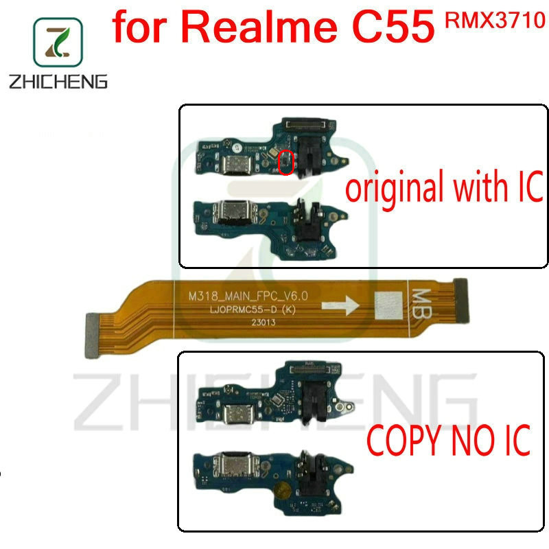 สําหรับ realme C55 RMX3710 เมนบอร์ดเชื่อมต่อหลัก USB Dock Charger พอร์ต ...