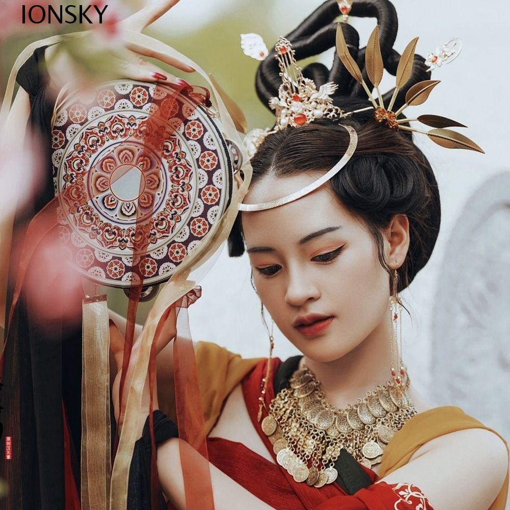 IONSKY ไทย Headdress ผู้หญิงทรงผมโบราณออกแบบเครื่องมือคลาสสิกดอกไม้ใบ U ...
