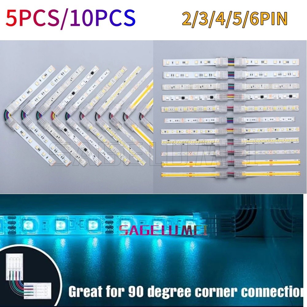 5/10pcs 2/3/4/5/6 Pin LED Connector L/I รูปร่างปรับมุมมุมขวามุมสําหรับ ...
