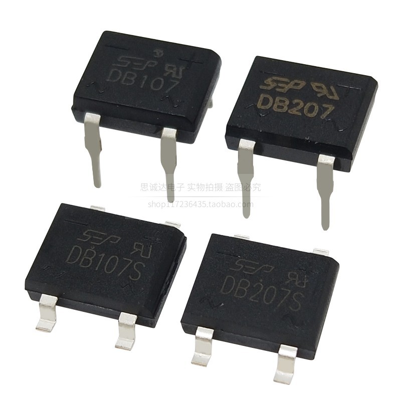 Db107 DB107S DB207 DB207S Rectifier Bridge สะพานแบน 1000V 1A/2A ยี่ห้อ ...