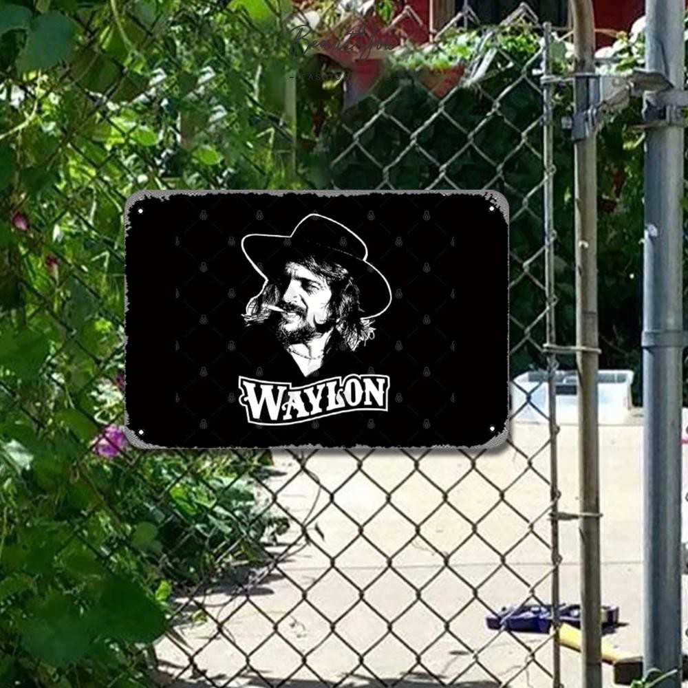 Vintage Metal Waylon Jennings Tin Sign สี่เหลี่ยมผืนผ้าเหล็กภาพวาดตก ...
