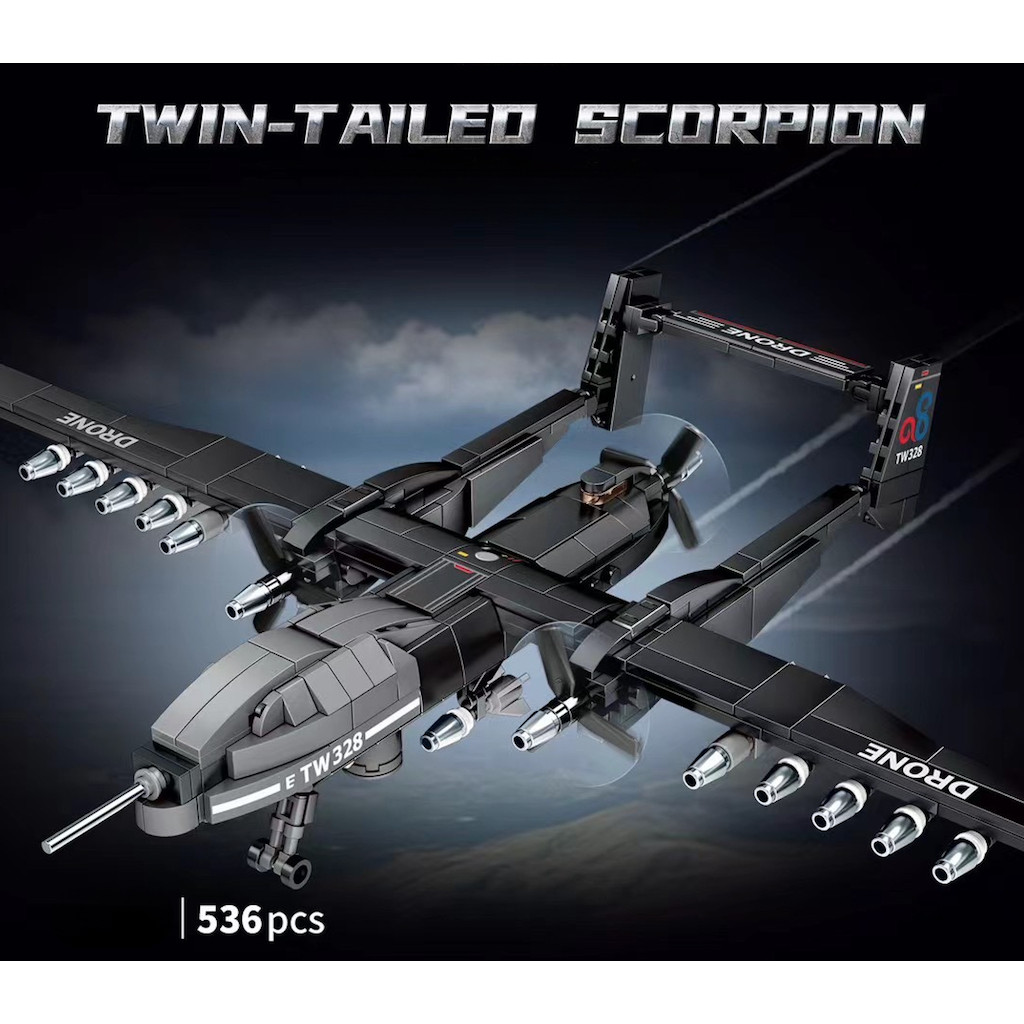 536pcs MOC Double Twin Tailed Aileo Scorpion Drone ของเล่น Building ...