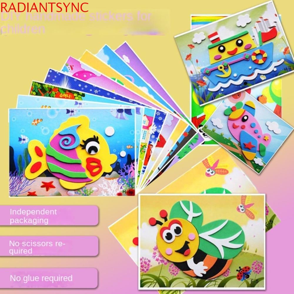 Radiantsync 20PCS DIY 3D การ์ตูนโฟมสติกเกอร์, DIY การ์ตูนสัตว์ 3D EVA โฟมสติกเกอร์,น่ารักหลายรูป ...