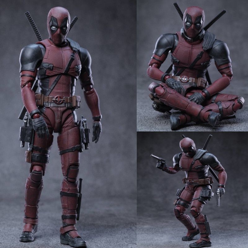 SHF Marvel Movie Deadpool 2ทำมือเด็กเด็กตุ๊กตาเคลื่อนย้ายได้ของเล่นตก ...