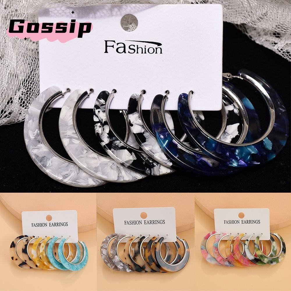 GOSSIP ต่างหูอะคริลิคชุดเรซิ่นแฟชั่นผู้หญิงสาวเครื่องประดับ Dangler ...