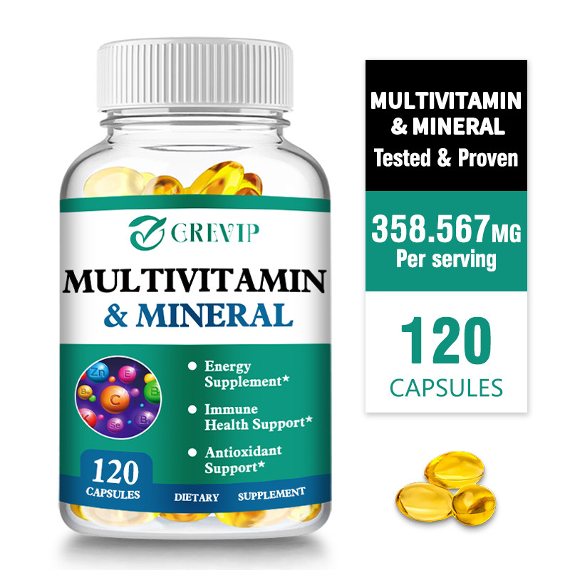 GREVIP Multivitamin Capsules พร้อมวิตามินและแร่ธาตุที่จําเป็น 22 ชนิด ...