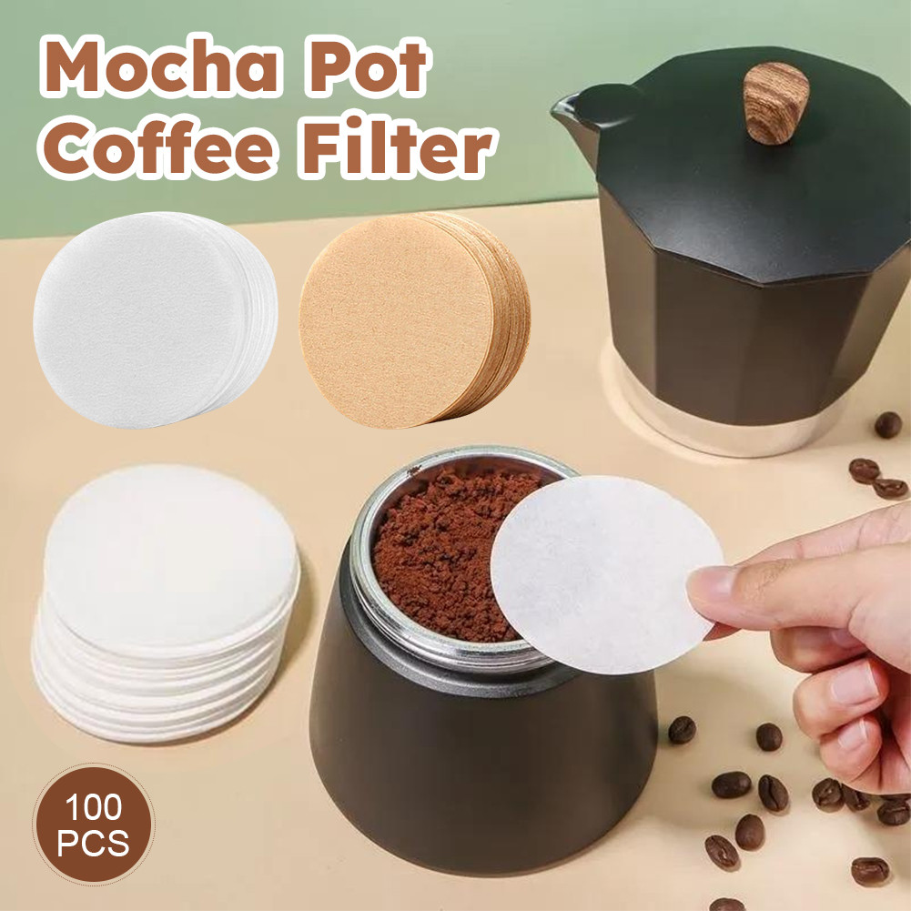 กระดาษกรองกาแฟวงกลม 56 มม./60 มม. 100แผ่น สำหรับหม้อต้มกาแฟ Moka Pot ...