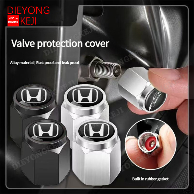 ฝาครอบวาล์วยางรถยนต์ สเตนเลส สําหรับ Honda Civic City CRV XRV URV jazz Crosstour pilot Odyssey ...