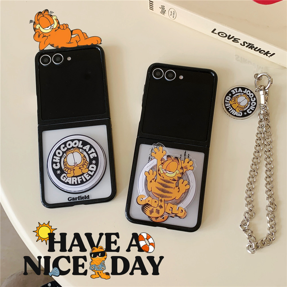 Garfield Theme 2in1 Hard Case สําหรับ Samsung Z Flip 6 Z Flip 5 กรณี PC ...
