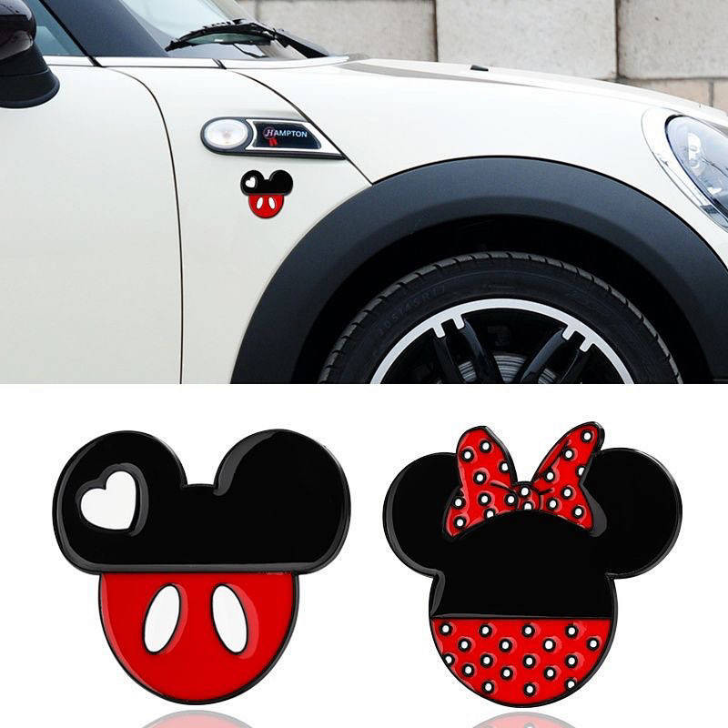 Bmw Mini Car Sticker Rear Car Badge 3d Mickey Creative Personalized and ...