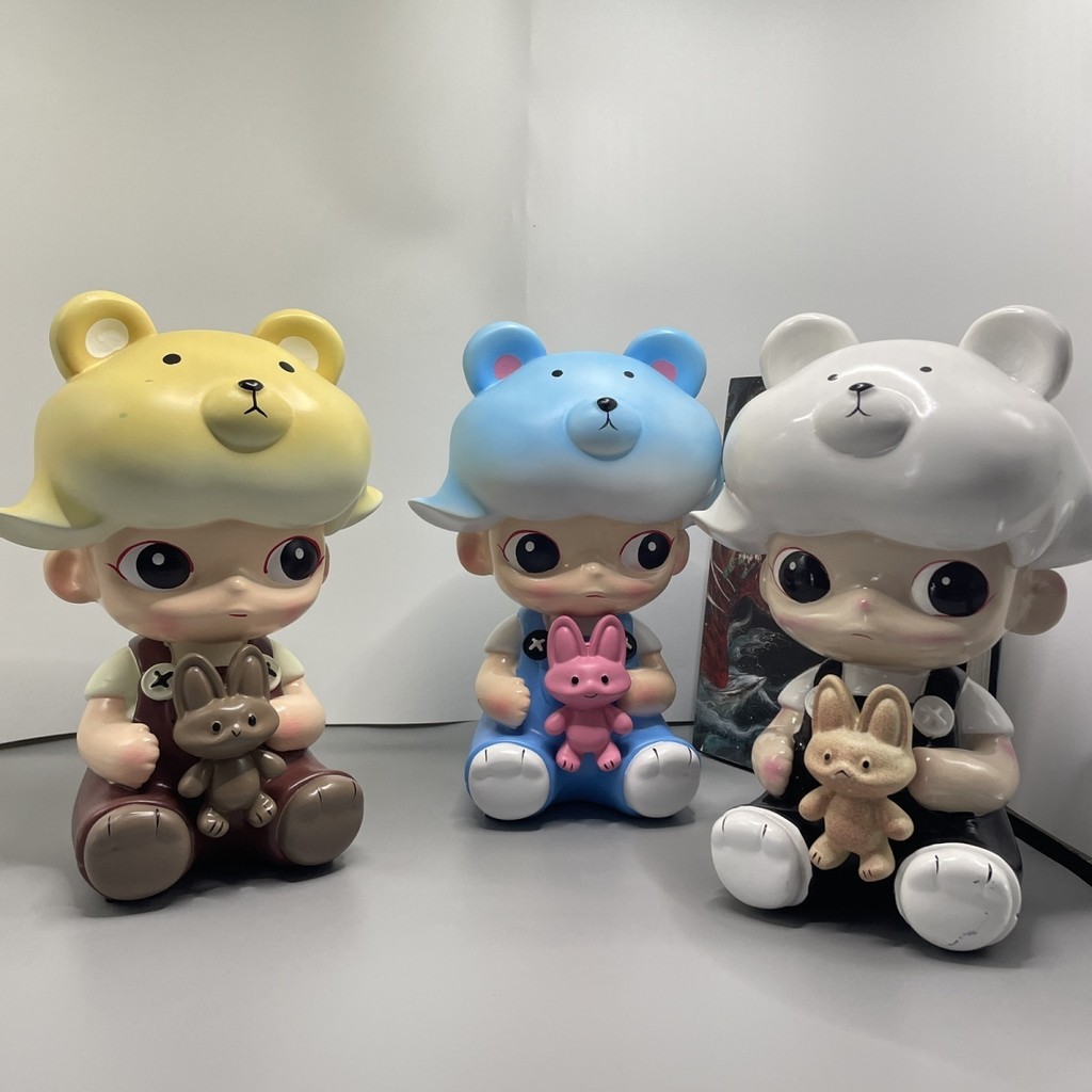 Dimoo x Teddy Bear ฟิกเกอร์เรซินคุณภาพสูง - ตุ๊กตาสะสมขนาดใหญ่ 28 ซม. ...