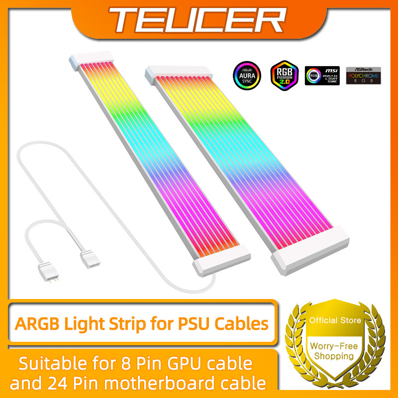 Pc RGB Light Strip เหมาะสําหรับ PSU สาย PC RGB GPU สาย 5V 3Pin ARGB ...