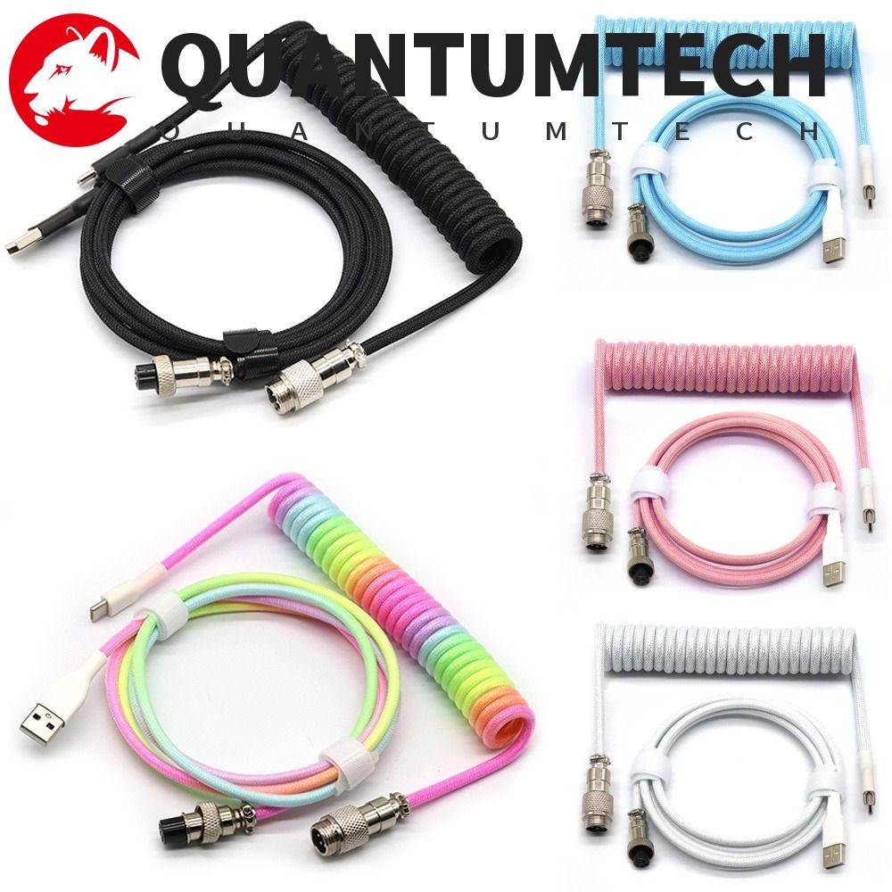 Quantumtech สายคีย์บอร์ดแบบกลไกคอมพิวเตอร์ 5 แกนคีย์บอร์ดเกมด้ายถักพอร์ต Usb Mechanical Keyboard ...