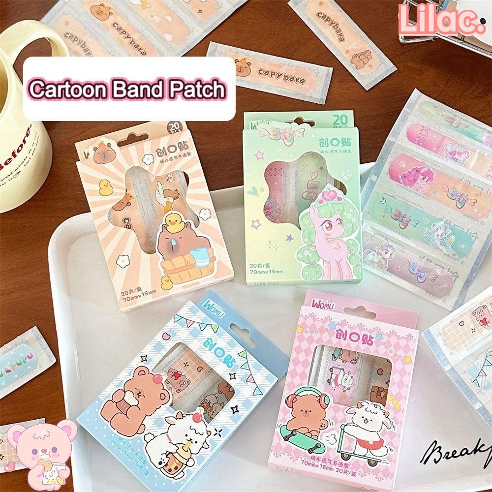 LILAC 20 ชิ้น Capybara ผ้าพันคอ, Breathable Non-ทอสติกเกอร์,ฉุกเฉิน ...