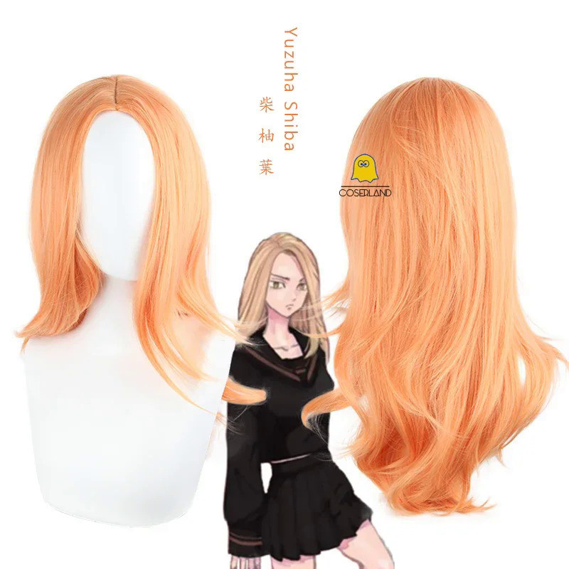 Yuzuha Shiba Cosplay Wig Anime Tokyo Revengers Long Orange Ginger Wig ...