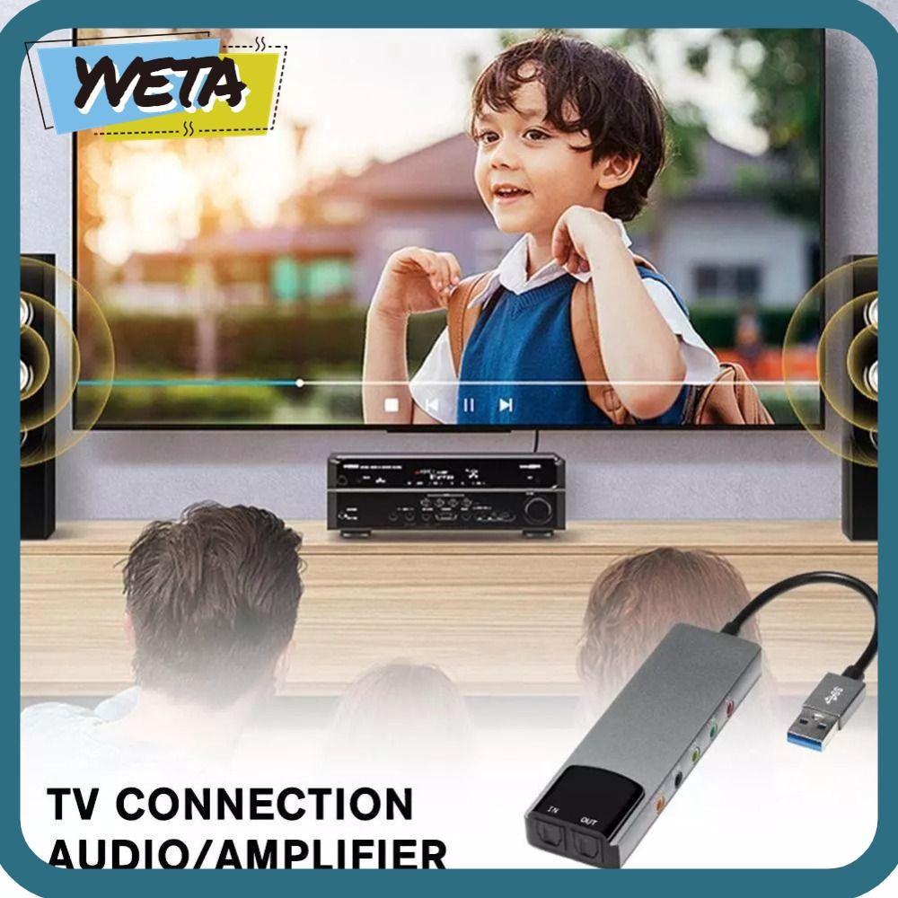 การ์ดเสียง YVETA, การ์ดเสียงภายนอก USB แบบพกพา, 7.1 5.1 ช่องเกมสตรีมมิ่งสดปฏิบัติ SPDIF Optical ...