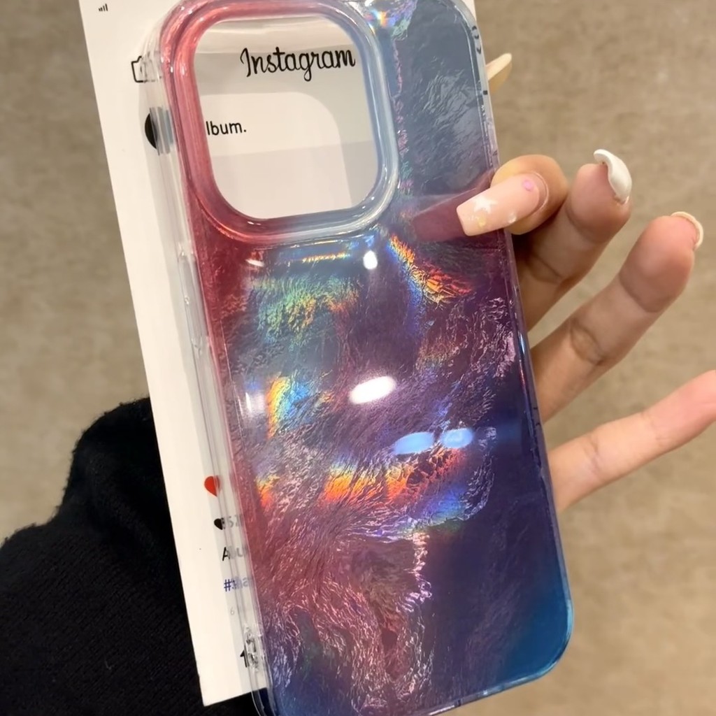 Smudge Gradient Blue Purple เหมาะสําหรับ iPhone16 เคสโทรศัพท์ 15promax ...