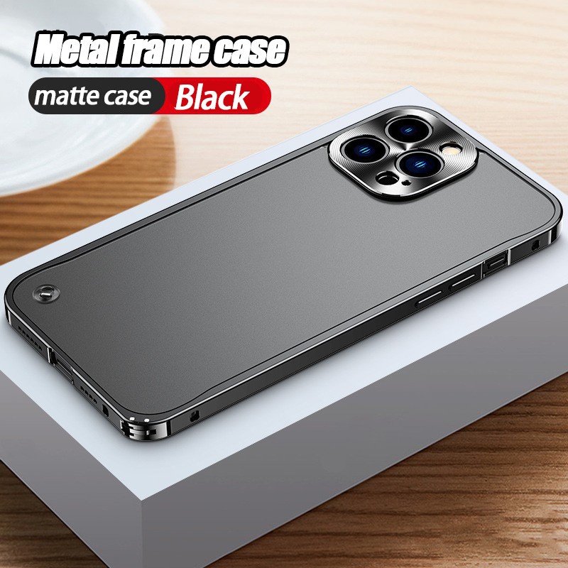 หรูหรา ขอบโลหะปกป้องด้าน backplate เคสโทรศัพท์สําหรับ IPhone 11 12 13 ...