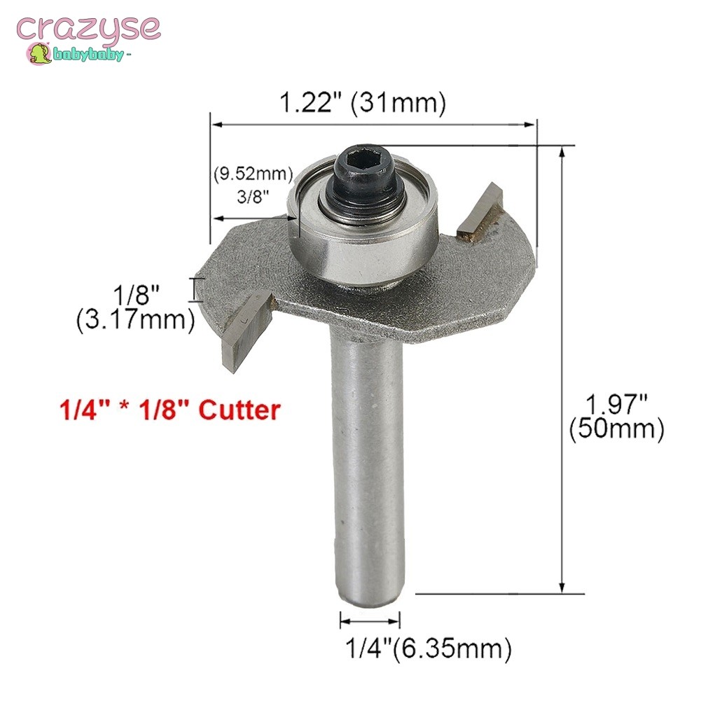 [Cra]คุณภาพสูง T Slot Router Bit 1/4\" Shank 1/8\" ตัดความลึก 2 ขลุ่ย ...