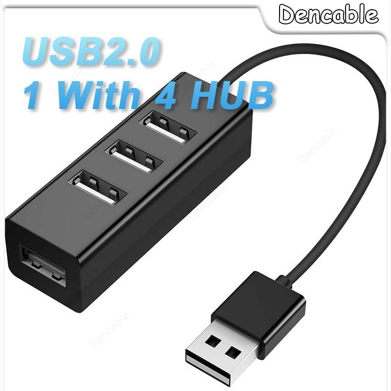 Mini 4-Port USB 2.0 Hub Splitter Mini แบบพกพา USB Extender Plug Play ...