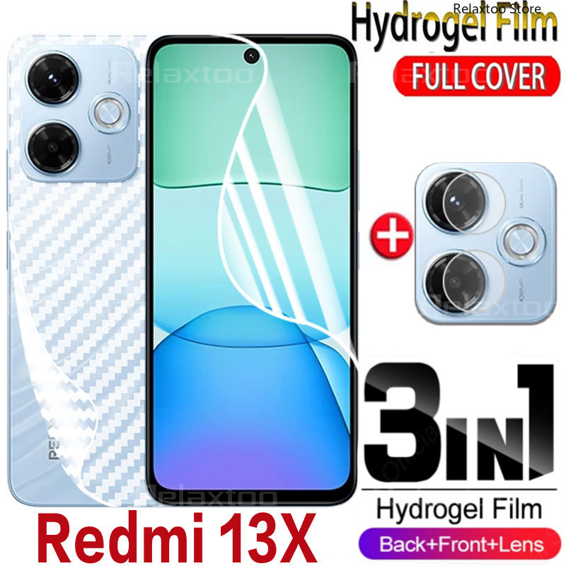 3in1 ด้านหน้ากลับ Hydrogel Soft ฟิล์มสําหรับ Xiaomi Redmi13 Redmi 13 XC ...