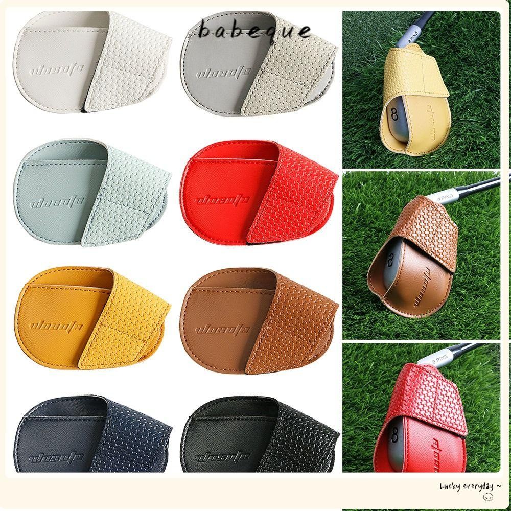 Babeque Golf Iron Head Cover Outdoors PU Long Neck Driver Protective ...