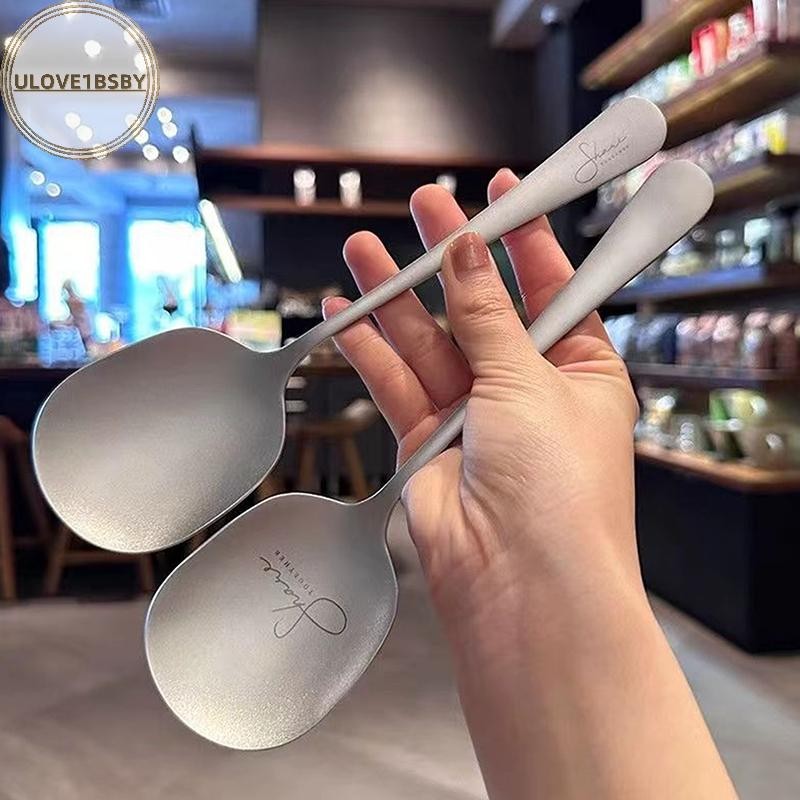 Ulove1bsby ช้อนสแตนเลสขนาดใหญ่ด้ามยาวช้อนครัวช้อนส้อมข้าว Dumpling โจ๊กซุป Scoops ร้านอาหารบน ...