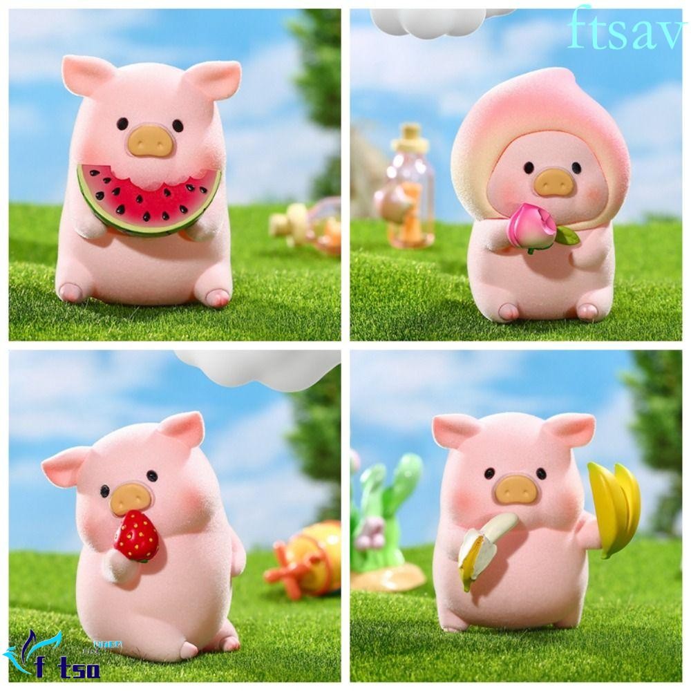 SWIFTSAVER Lulu The Piggy Figures, Flocking Fruit Series Pig ของเล่น ...
