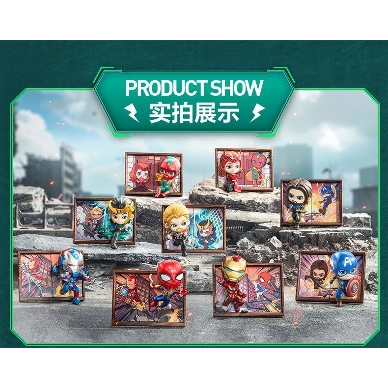 PopMart Pop Mart Marvel Photo Frame Series กล่องตาบอดทํามืออินเทรนด์ ...