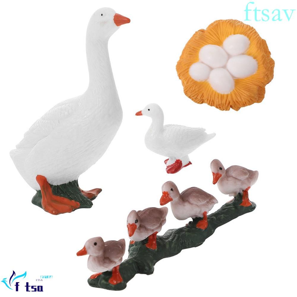 SWIFTSAVER Life Cycle Figures จําลอง 4 ชิ้น/เซ็ต Swan รุ่น Hen สัตว์ปีก ...
