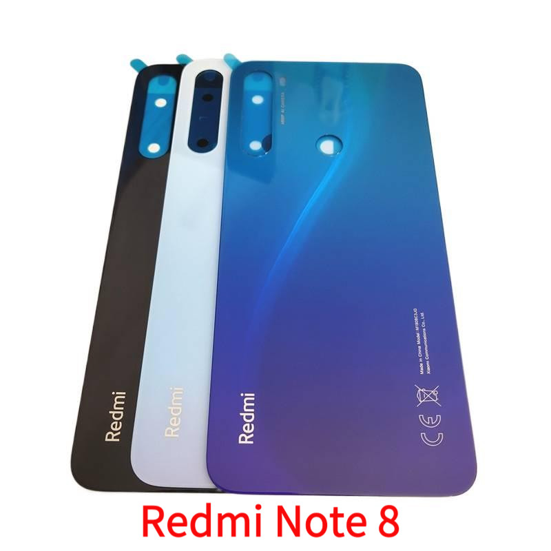 สําหรับ Xiaomi Redmi หมายเหตุ 8 Note8 ฝาหลังแบตเตอรี่กระจกประตูด้านหลัง ...
