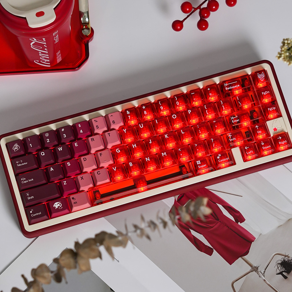 Red Dragon Keycaps Gradient Red PBT + PC Light ผ่านโปรไฟล์เชอร์รี่ ...