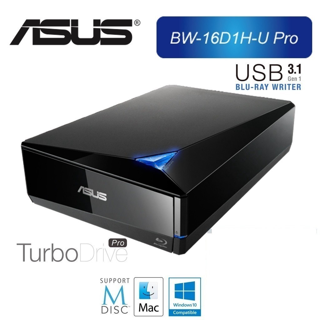 Asus External Blu-ray รุ่น BW-16D1H-U PRO Black Ultra Fast (เครื่องอ่าน ...