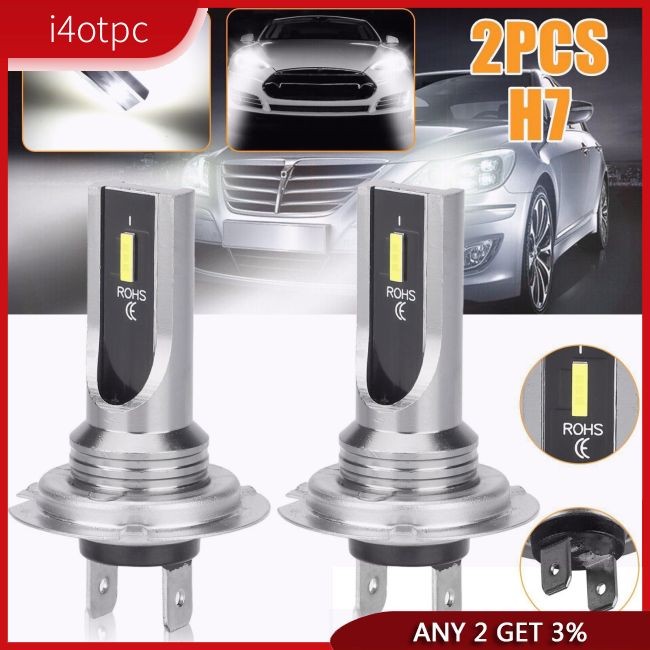 I4otpc 2pcs H7 Led ไฟหน้าหลอดไฟ High-low Beam 80w 6000k DC12-24V 360 องศาขับรถหมอกหลอดไฟ ...