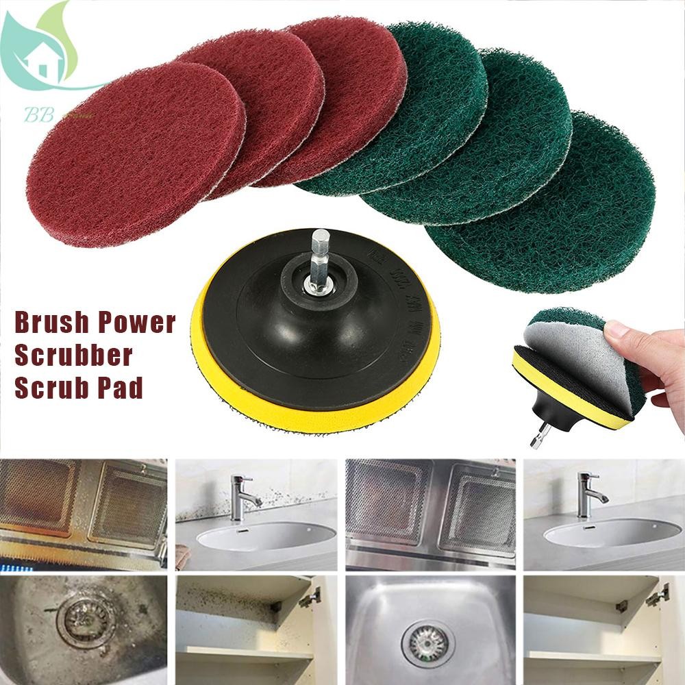 Power Scrubber Scouring Pad Soft ยืดหยุ่นสวมใส่สว่านไฟฟ้า Pad ชุดทํา ...
