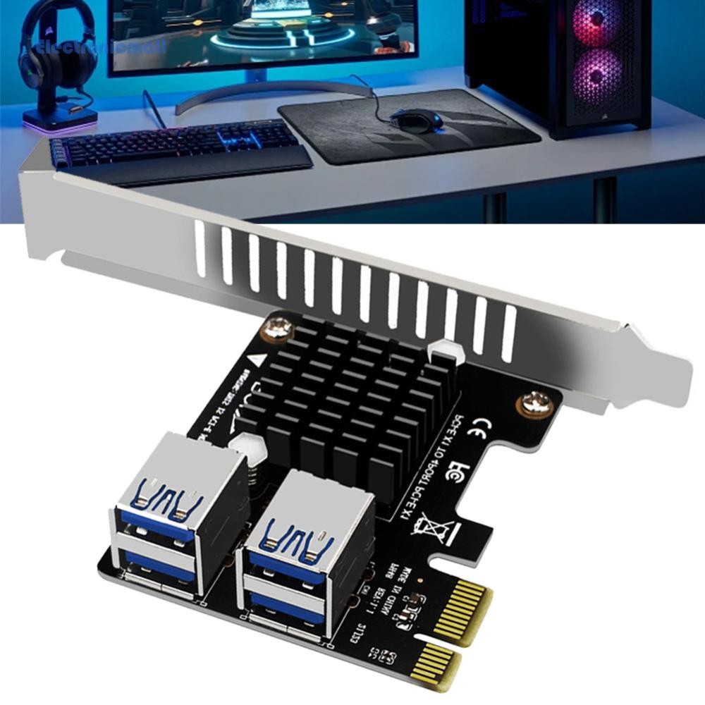4 พอร์ต PCI-E X1 Slot Adapter Multiplier Card รองรับ Windows Mac OS ...