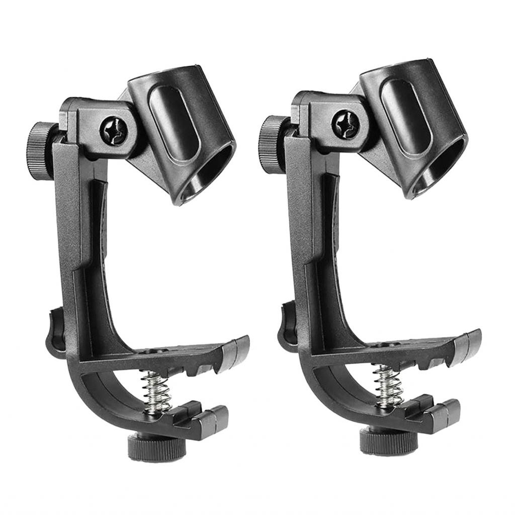 คลิปไมโครโฟนกลอง ABS พลาสติก 2PCS MIC MIC CLAMP สำหรับเครื่องมือเพอร ...