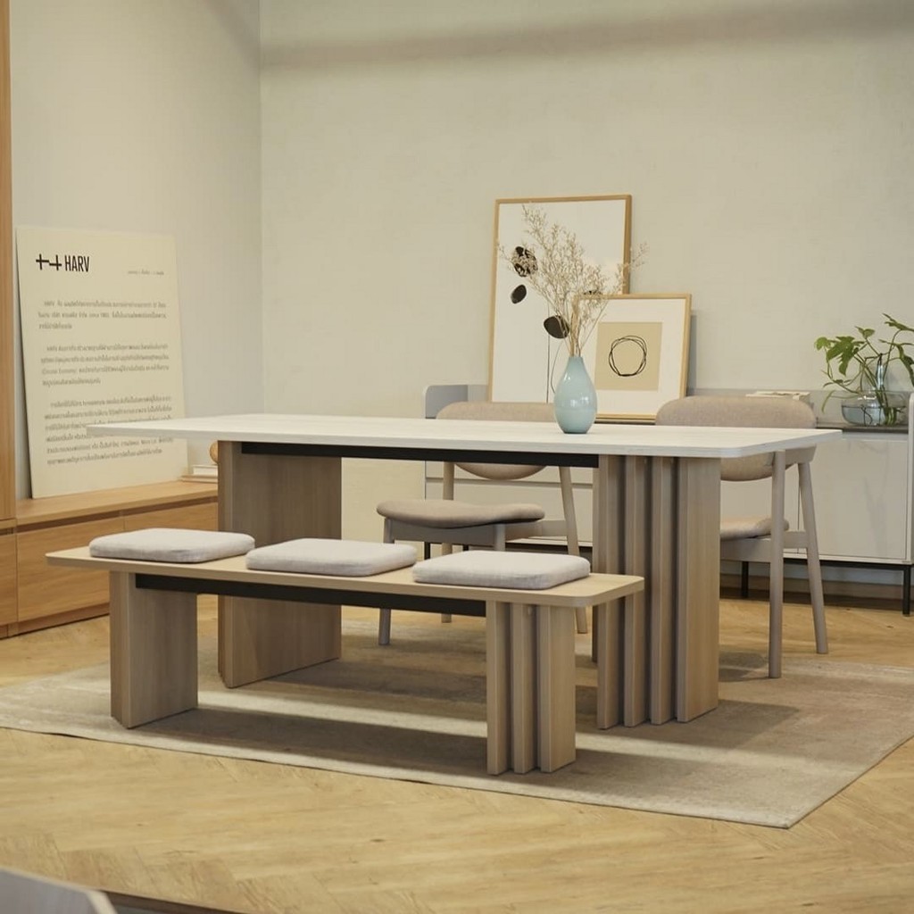 HARV โต๊ะกินข้าว LAYER Dining Table W200xD90xH75 รุ่น TDL2030N | Shopee ...