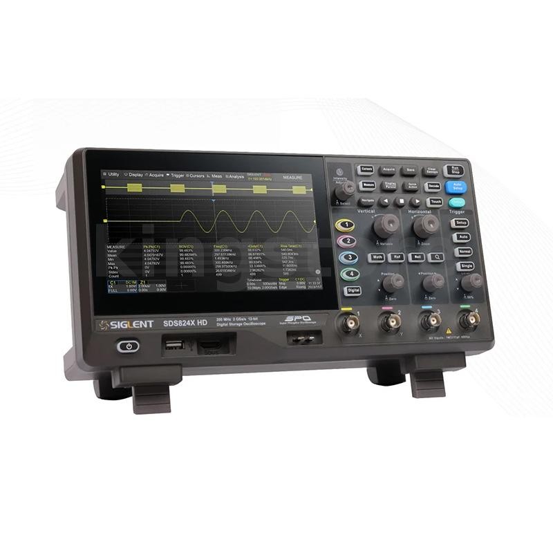 SDS824X-HD Digital Oscilloscope 4 ช่อง 200MHz Siglent 7 Wave Generator 2GSa/s 12 บิตความละเอียด ...